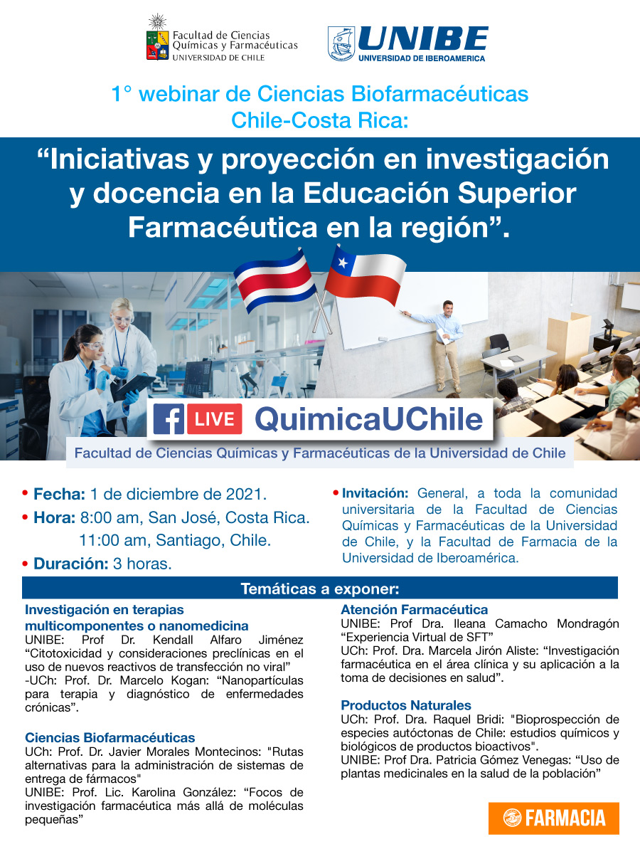 1° webinar de Ciencias Biofarmacéuticas Chile - Universidad de Chile