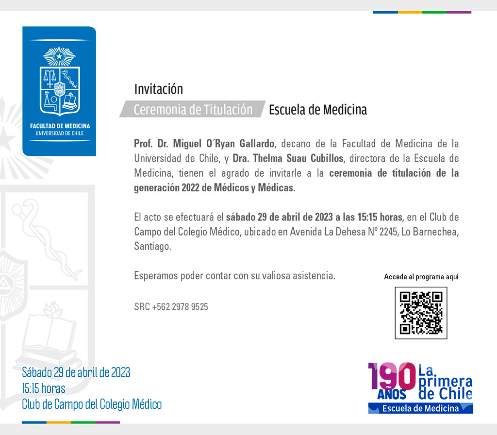 Ceremonia de Titulación de la carrera de Medicina - Universidad de Chile